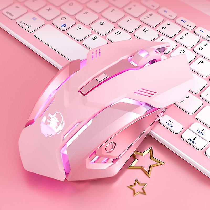 Bluetooth Wireless Mouse Cute Pink Mute Game Rechargeable Mouse | Fruugo UK