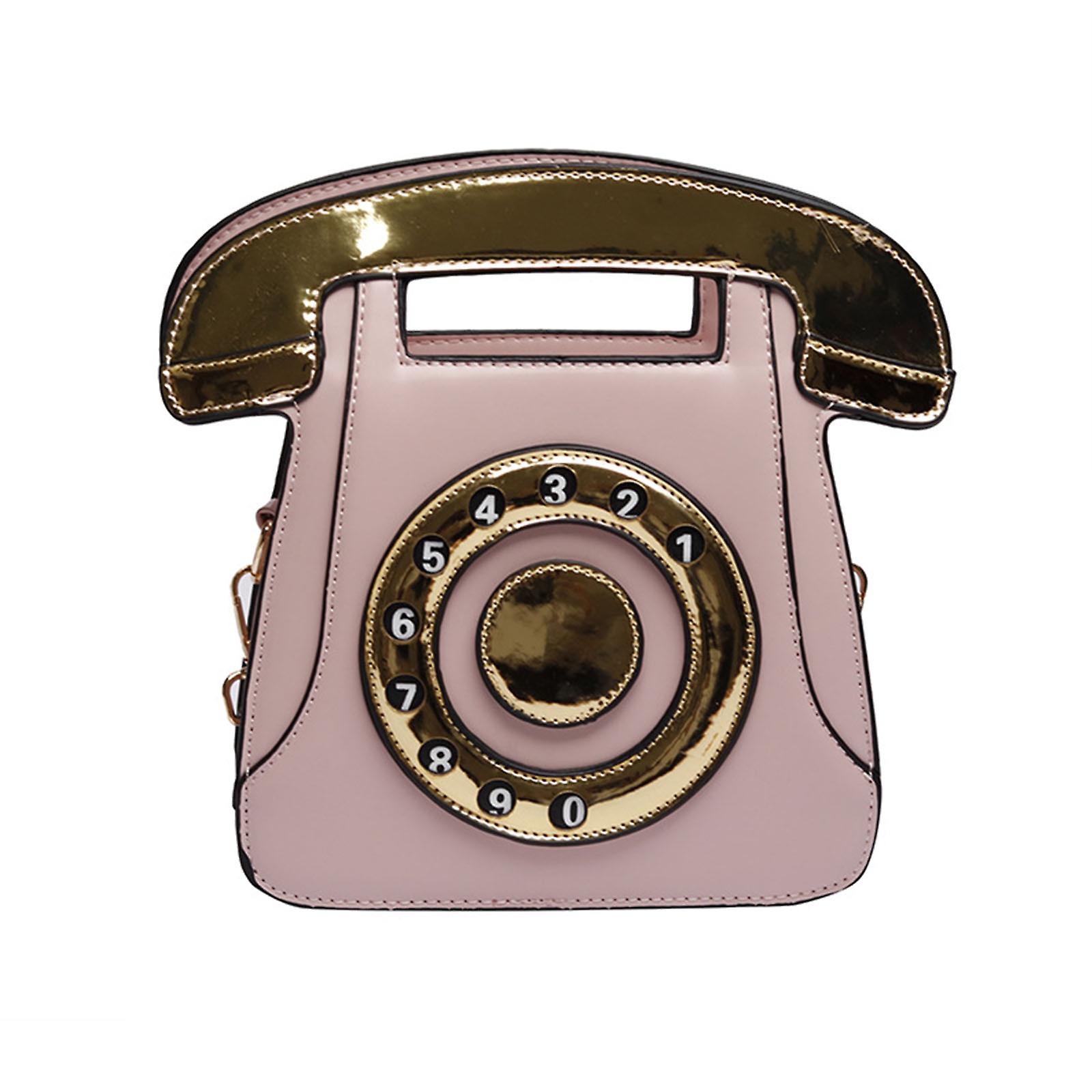 Women Telephone Shaped Handbag and Purses Retro Phone Top-Handle ...