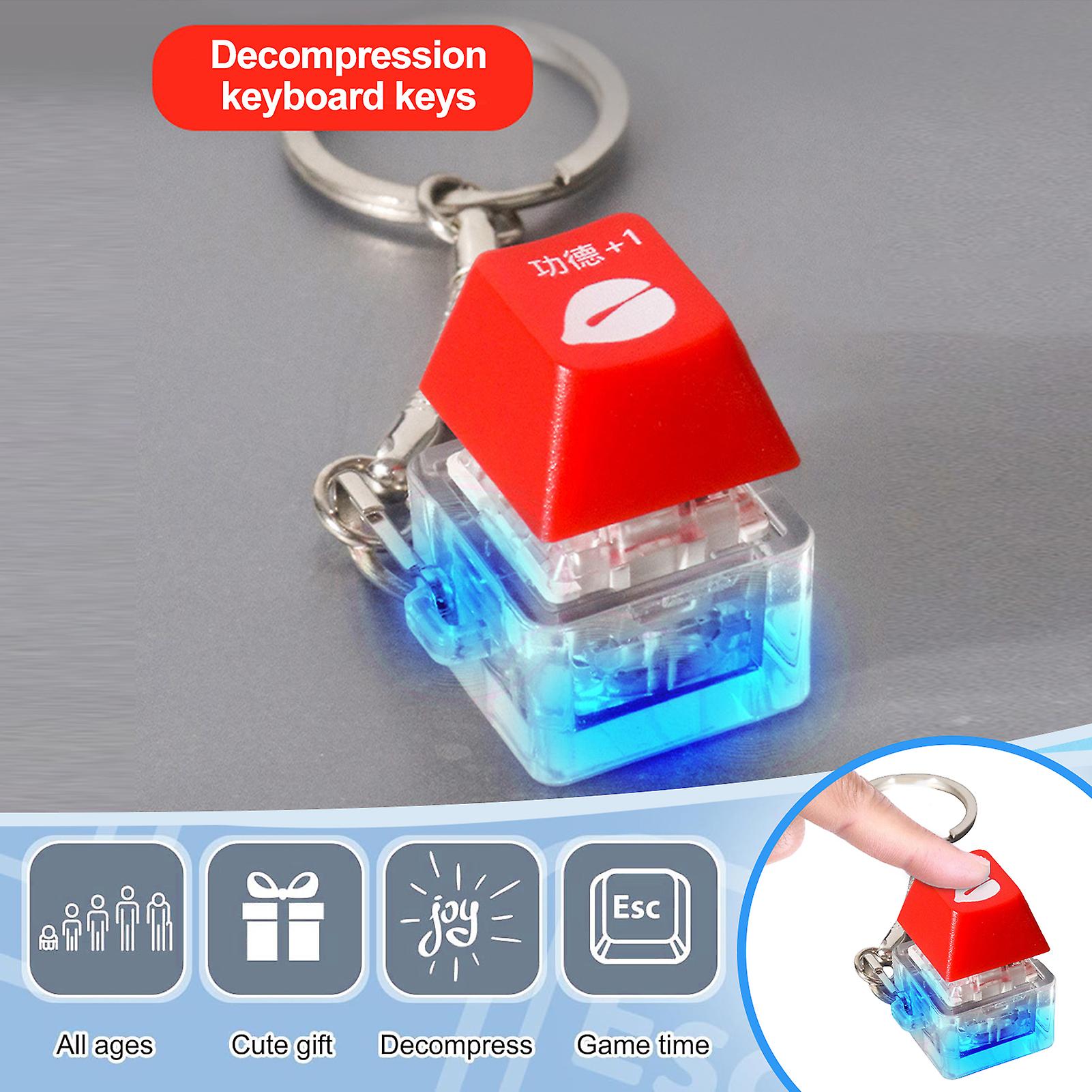 4Pcs Mechanical Keyboard Keycap Fidget Toy with Key Ring Relieve ...