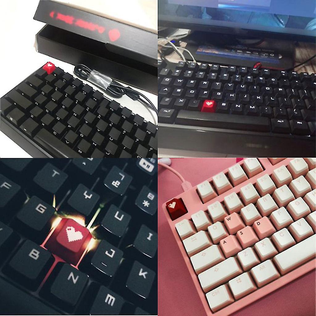 Red Love Heart Pattern Keyboard Keycap Mechanical ESC for Key Cap Hat ...