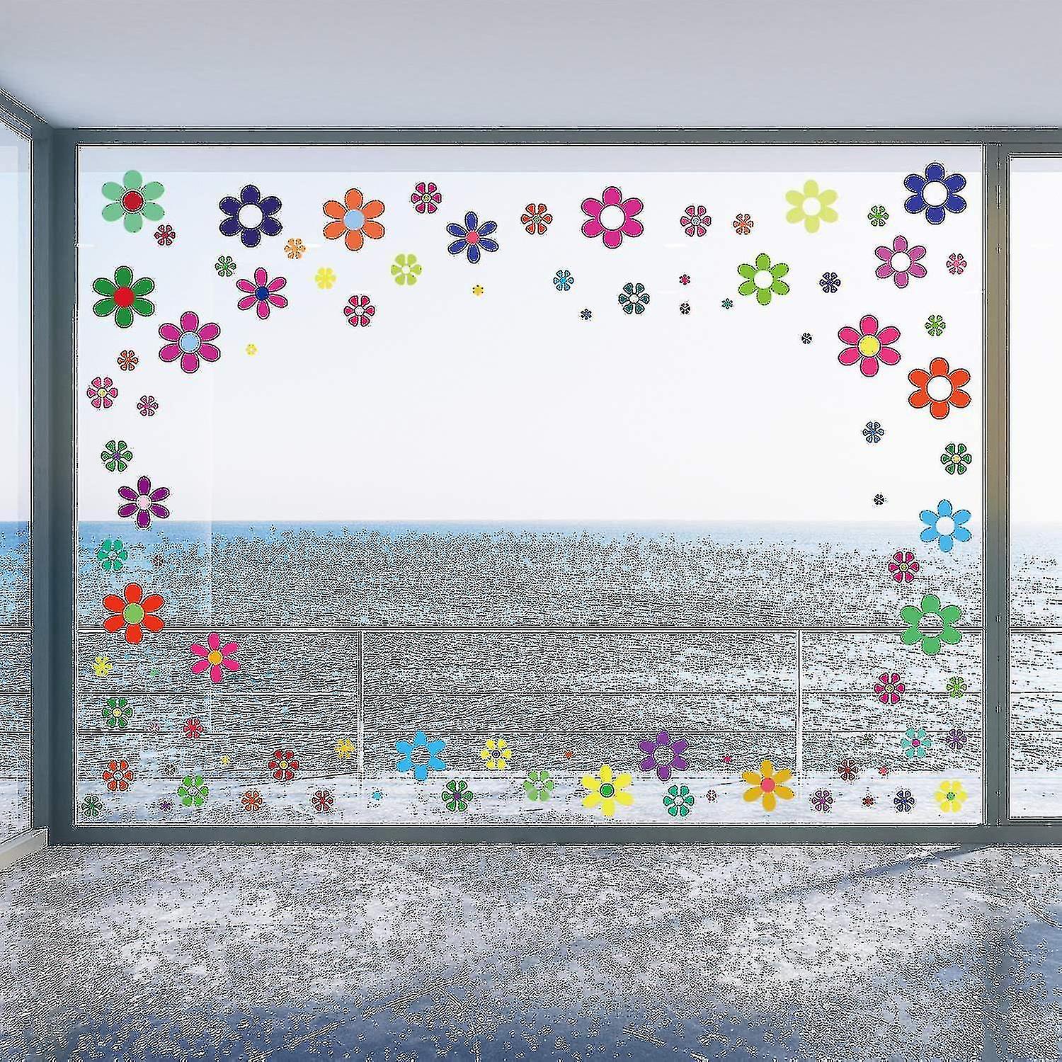 96 Pieces Car Flowers Stickers 60's Hippie Theme Party Stickers ...