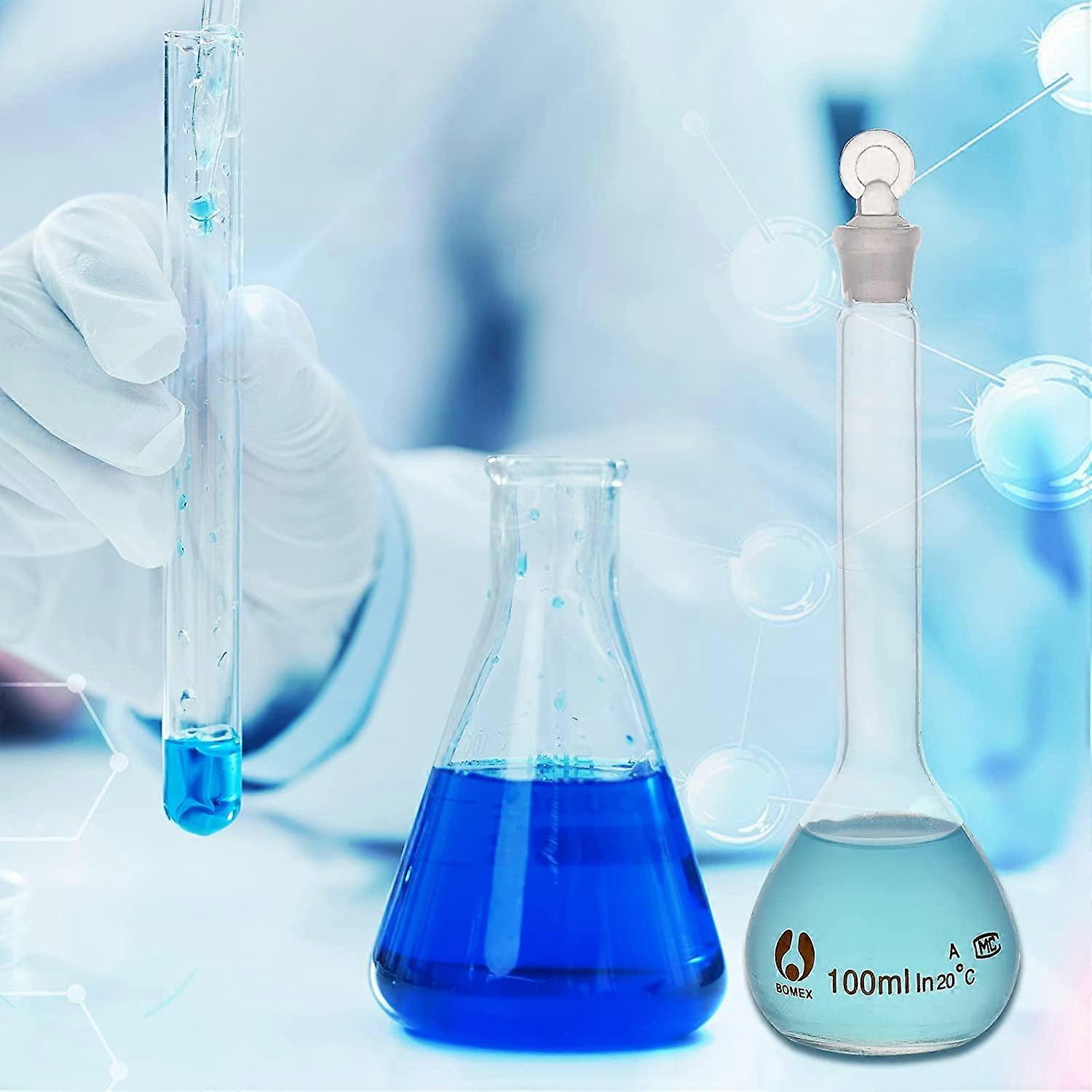 4pcs Volumetric Flask 10ml/25ml/50ml/100ml Volumetric Flask Set with ...