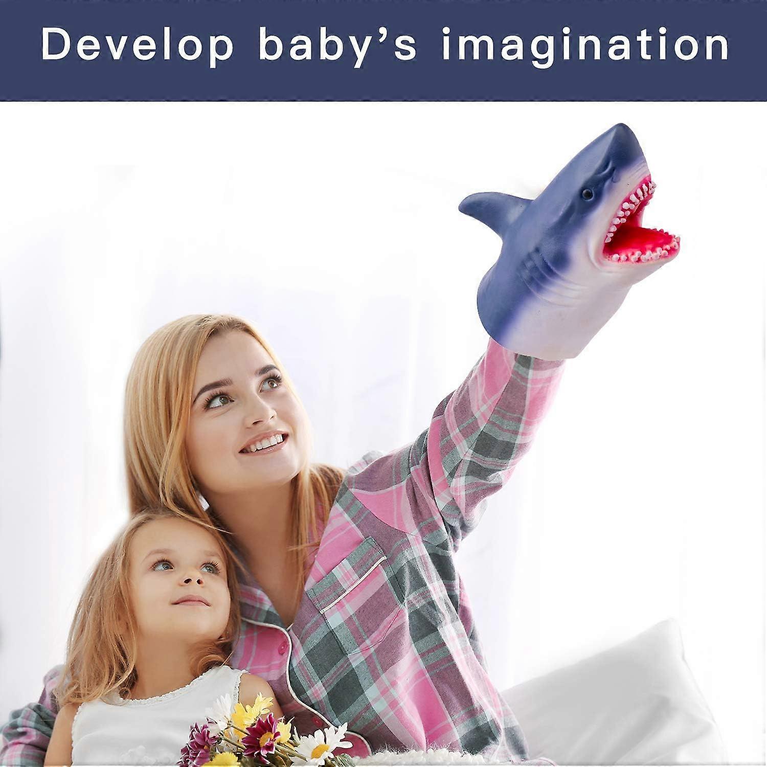 Puppet Toys,Soft Rubber Realistic Shark Head Hand Puppets for Kids ...