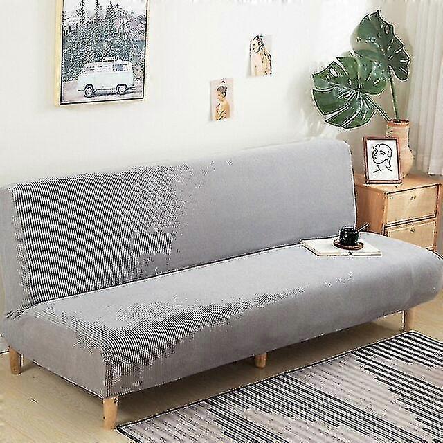 Armless Sofa Bed Slipcover Couch Cover Without Armrests Stretch Folding ...