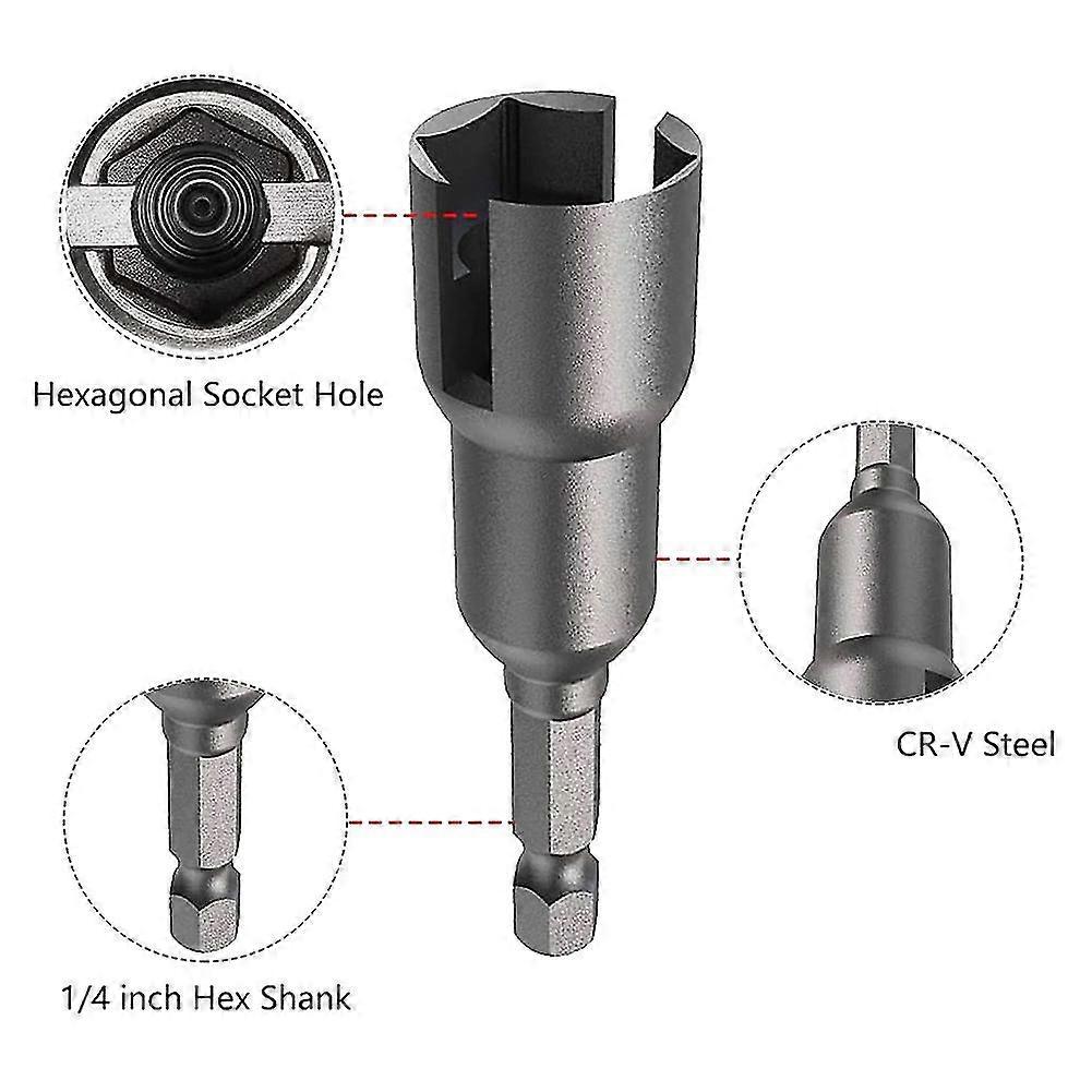 5 Pcs Power Wing Nut Driver Set With 1/4 Inch Hex Slot Wing Nuts Drill ...