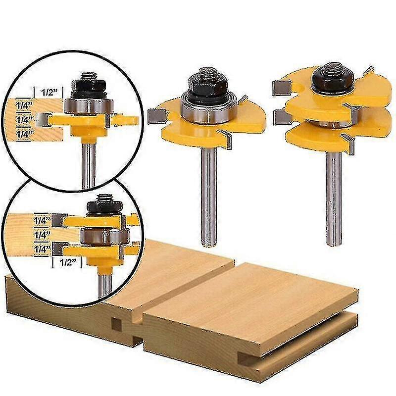 Tongue Groove Router Bits 1/4" Shank T-type Woodworking Tenon Milling ...