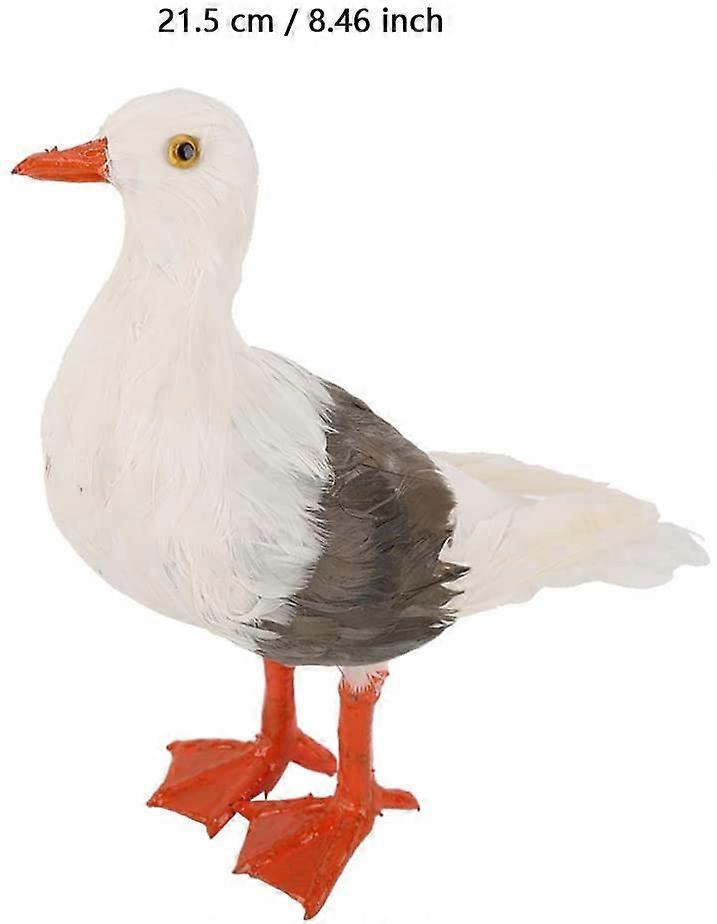 Simulation Seagull Statue - Rustic Standing Bird Figurines - Garden ...