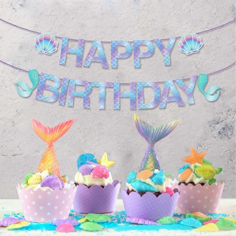 Sparkle Mermaid Birthday Banner,Mermaid Banner,Mermaid Party Supplies ...