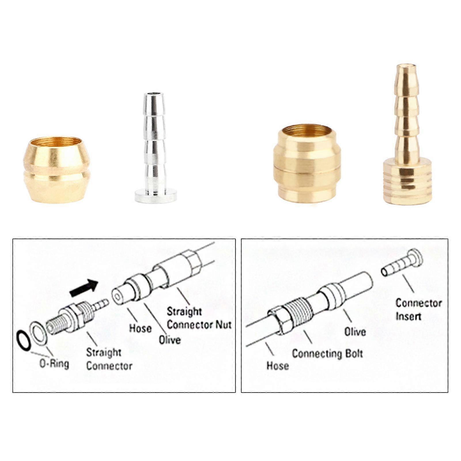 2x 10 Set Bicycle Brake Olive, And Brass Bike Connecting Insert Kit ...