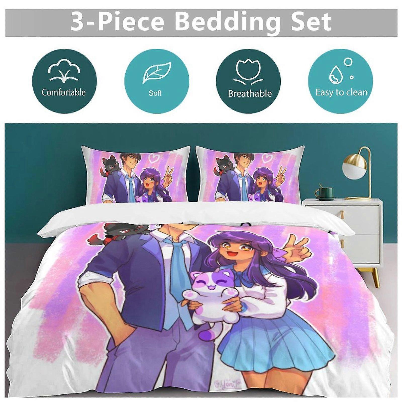 Bedding set XU654 Aphmau Down Duvet Cover Lightweight 3-piece Set, 1 ...