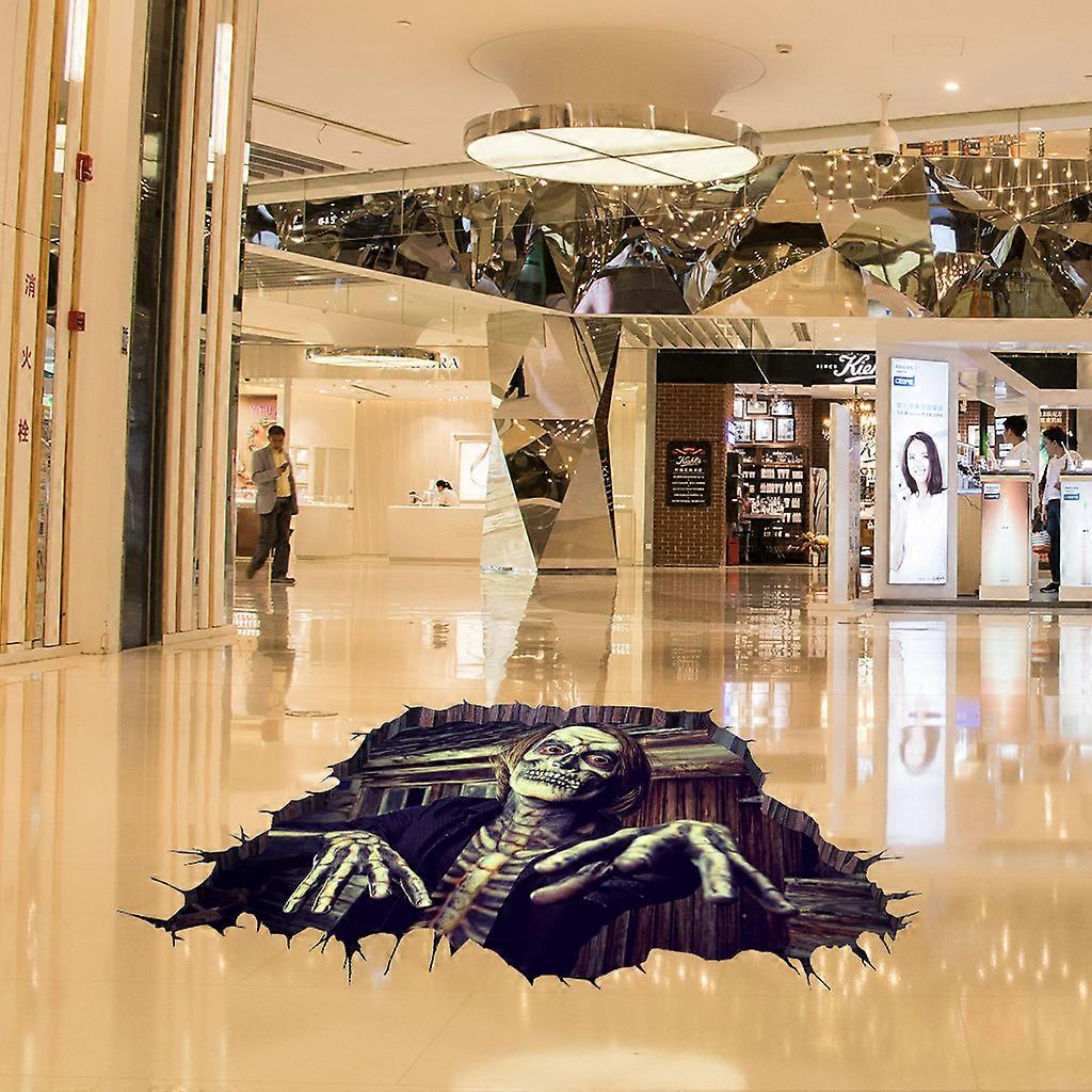 3D Halloween Floor Decals Scary Halloween Zombie 23.6*17.7Stickers for ...