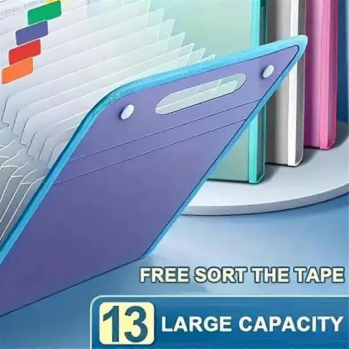 4PCS Extended Waterproof Folder, Vertical File Manager with Handle 13 Pocket A4 Multi-Page ...