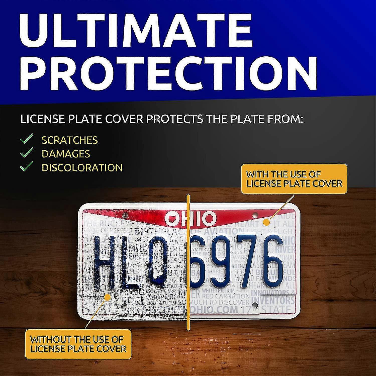 Tinted License Plate Cover Set Of Standard Fit - Front & Back Bling ...