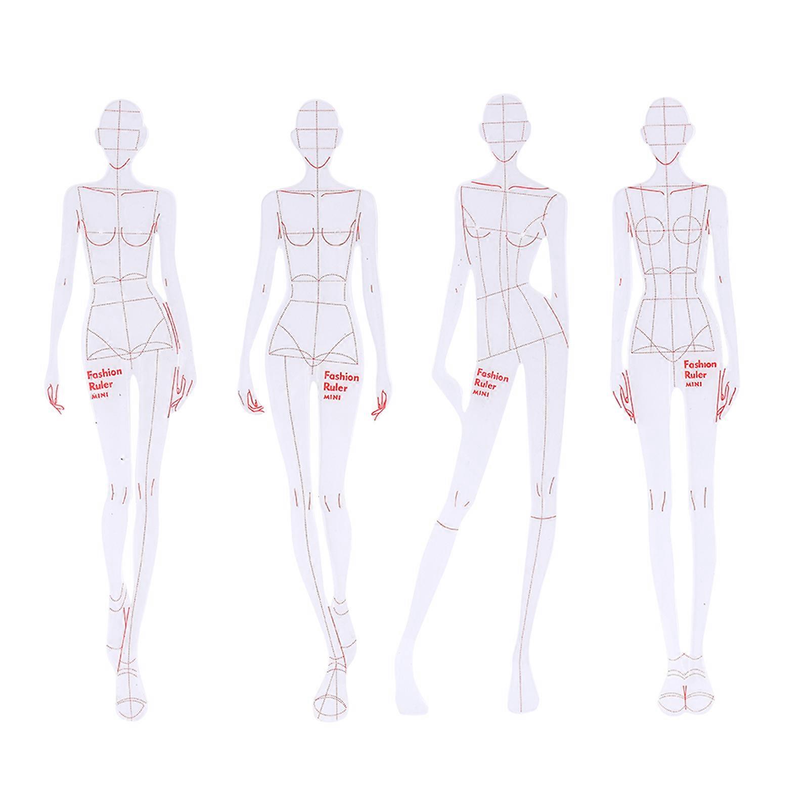 New Hot Fashion Illustration Rulers, Fashion Sketching Templates Ruler ...