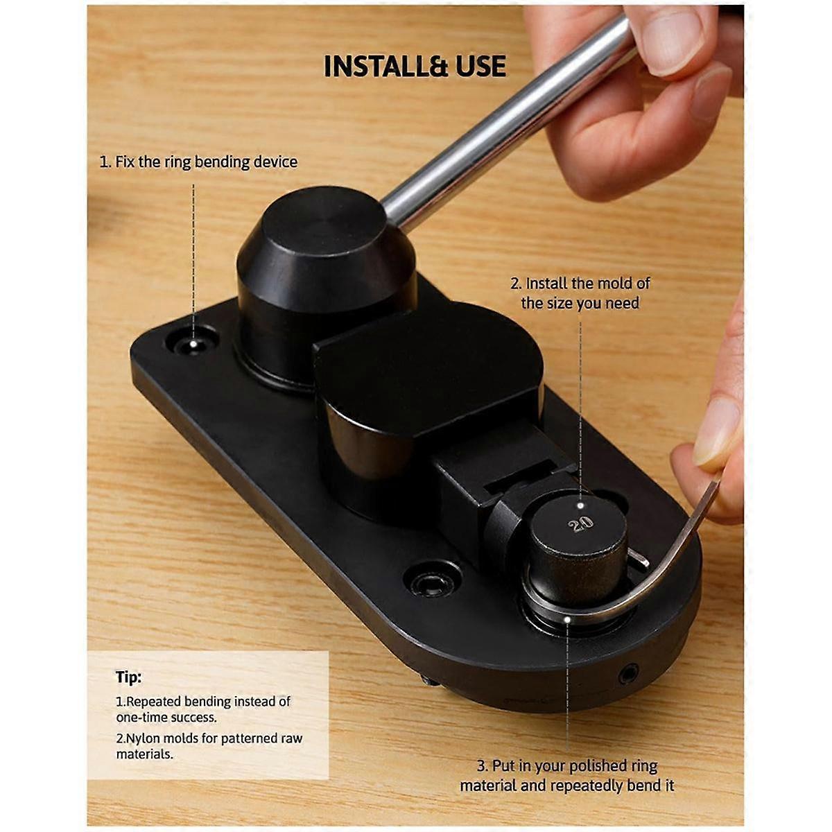 Ring Bender, Ring Bending Tool for Spoon Ring Making, with Nylon Dies ...