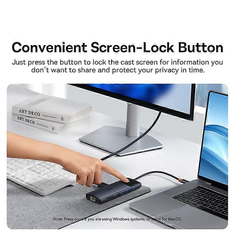 BASEUS Metal Gleam Series II 11-in-1 Triple Display USB HUB Adapter ...