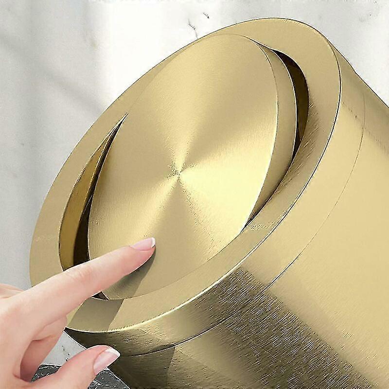 Ln-bathroom Bin With Swing Lid, 9l Small Bin, Metallic Gold Steel, 20 X ...