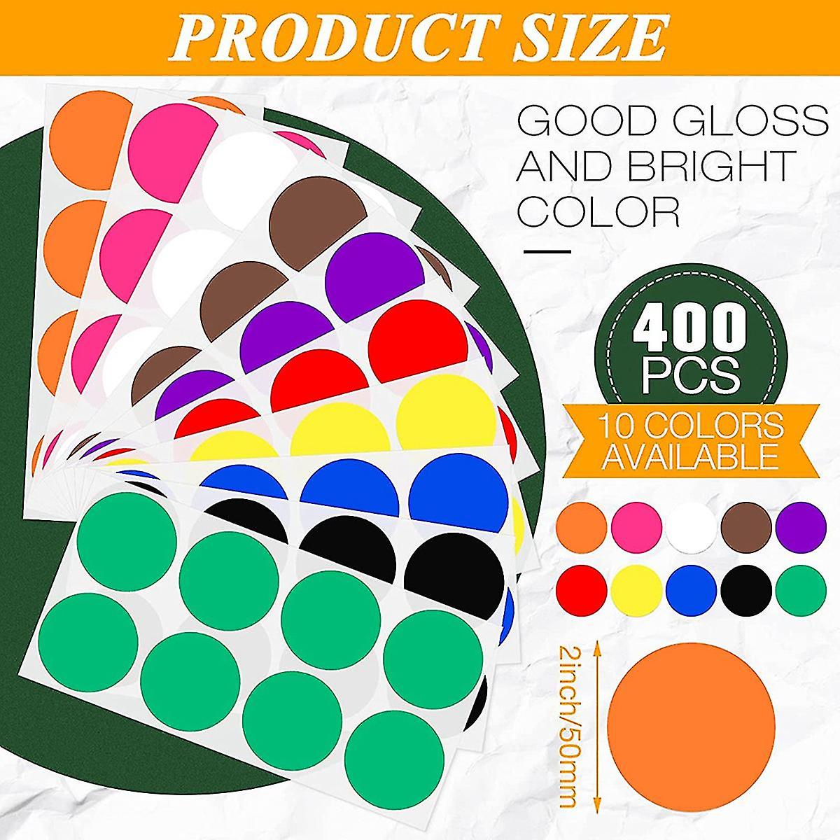 2 Inch Round Color Coding Sticker 10 Assorted Colors Circle Dot Labels ...