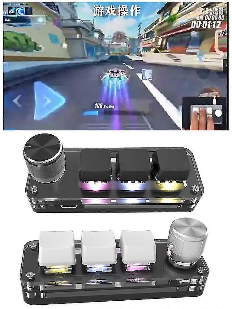 3 Keys Knob Rgb Gaming Keyboard Programming Keypad Mini Mechanical ...