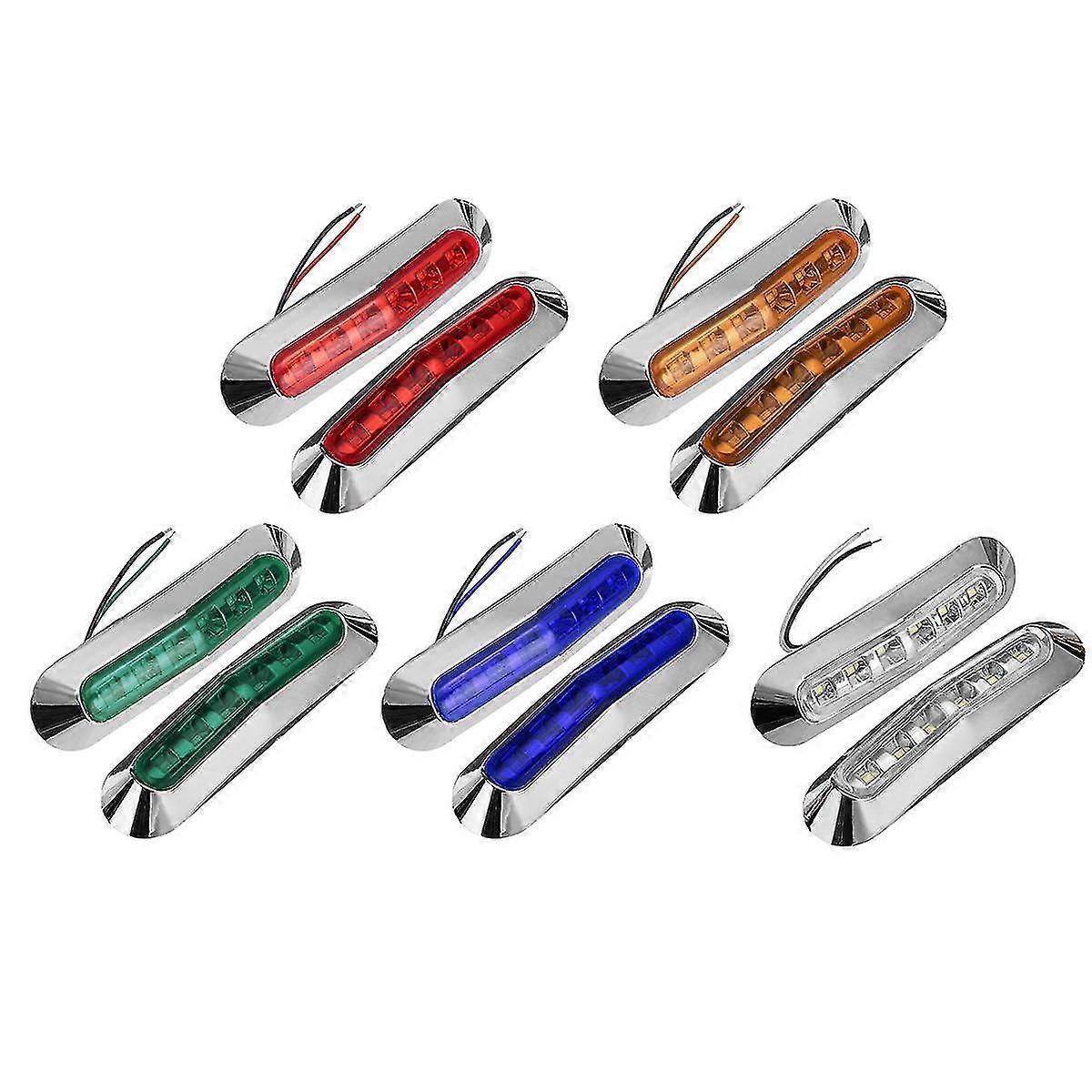 Exquisite 4/6/10x 6led Truck Trailer Side Marker Indicators Light Car ...