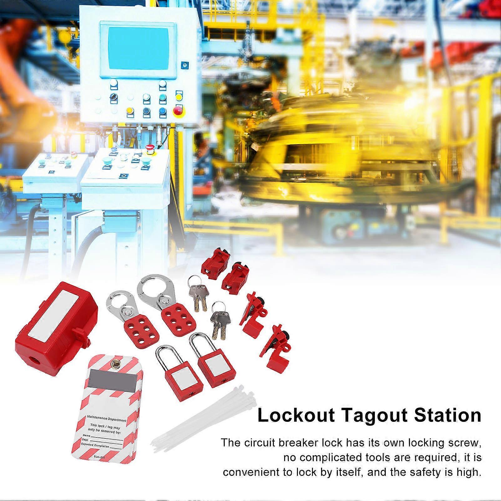 Lockout Tagout Locks Kit with Safety Padlocks Hasps Circuit Breaker ...
