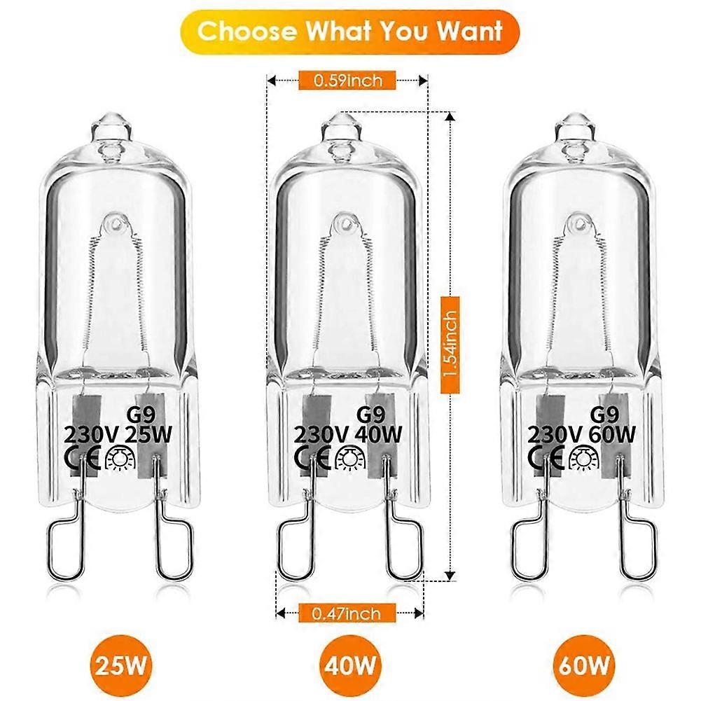 20Pcs G9 Halogen Light Bulbs,25W Clear Halogen Lamps Dimmable,Warm ...