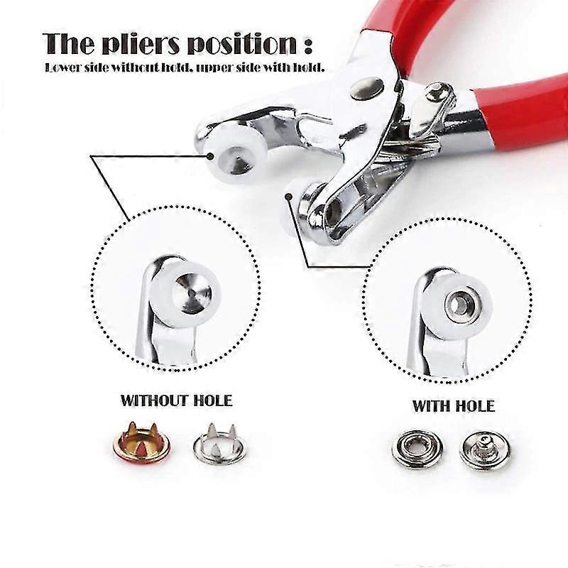 Plier Tool 100/200 Set 10 Colors Metal Sewing Buttons Hollow Solid Five ...