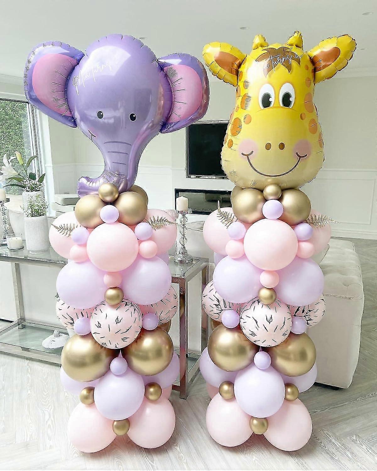 5 Pack Giant Elephant Head Balloons Jungle Safari Forest Animals Purple ...