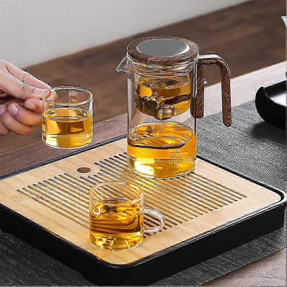 Tea Infuser Pot with Magnetic Filtration - Heat-Resistant Glass Teapot ...