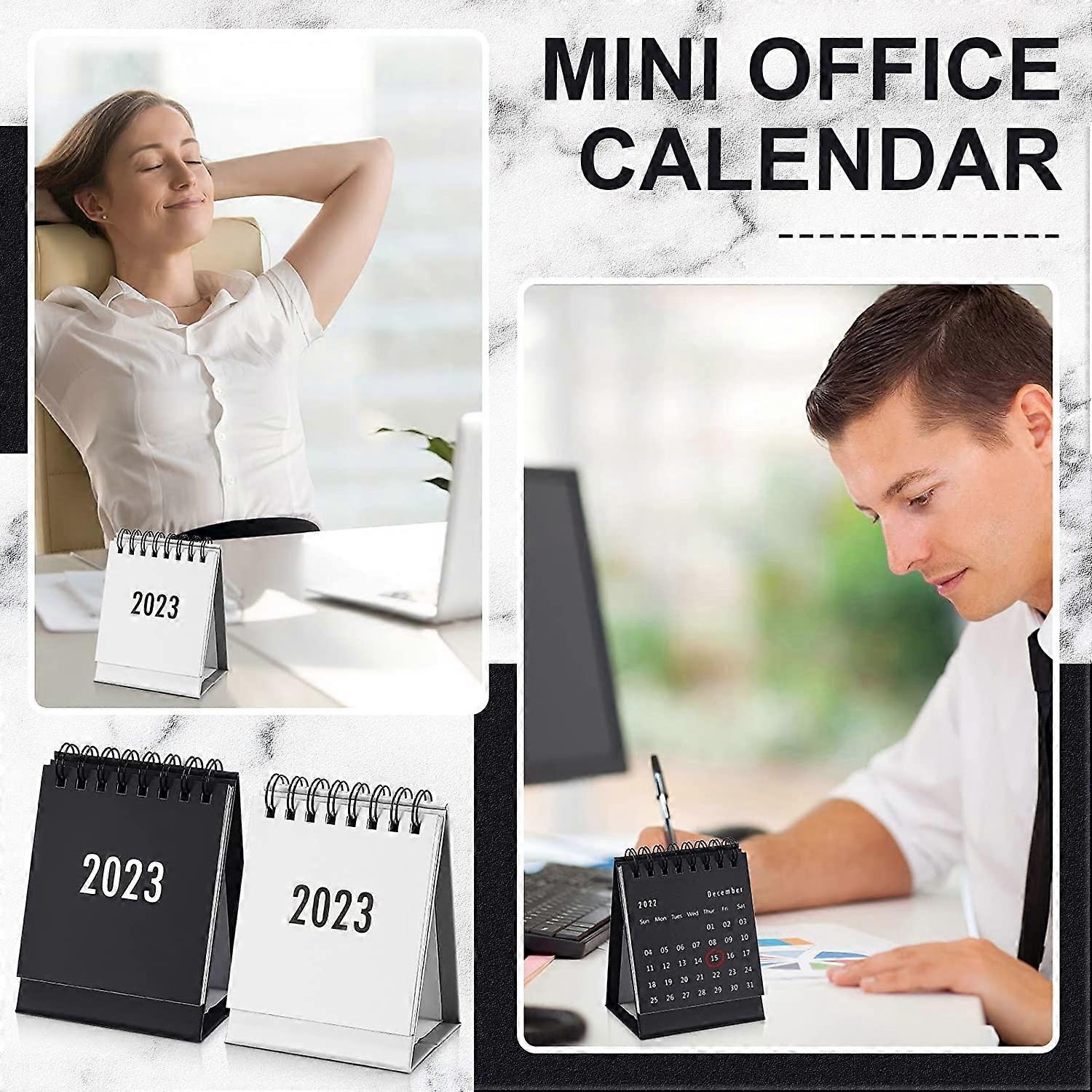 2 Pieces Mini Desk Calendar 2022-2023 Aug 2022- Dec2023 Small Desktop ...