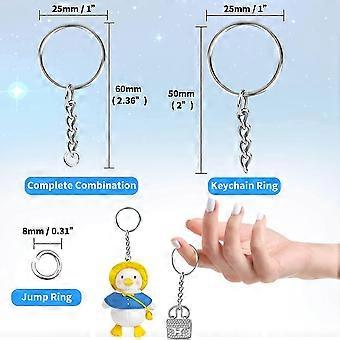 150 Pieces Detachable Keychain Rings with Chain and Jump Rings Bulk for ...