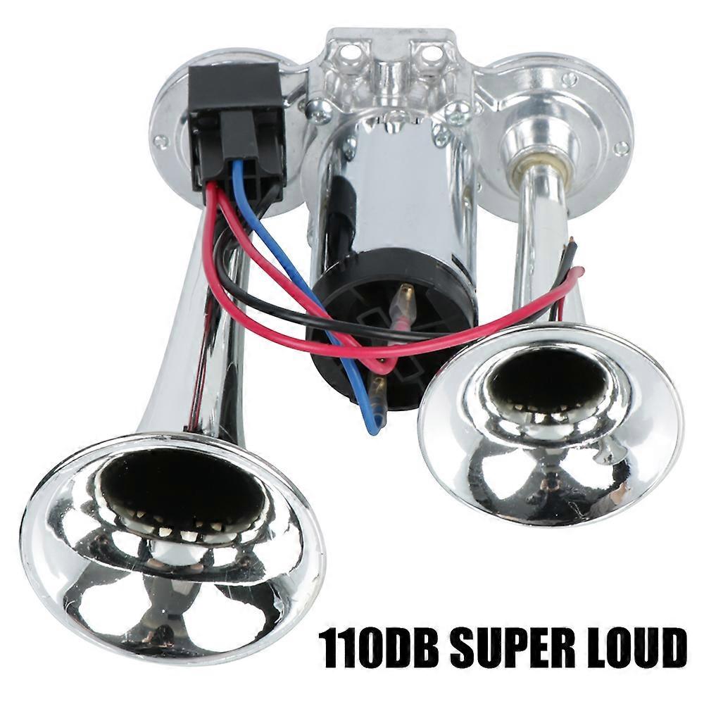 12V/24V 110dB Dual Trumpets Car Air Horn Set For Motorcycle Boat Truck ...