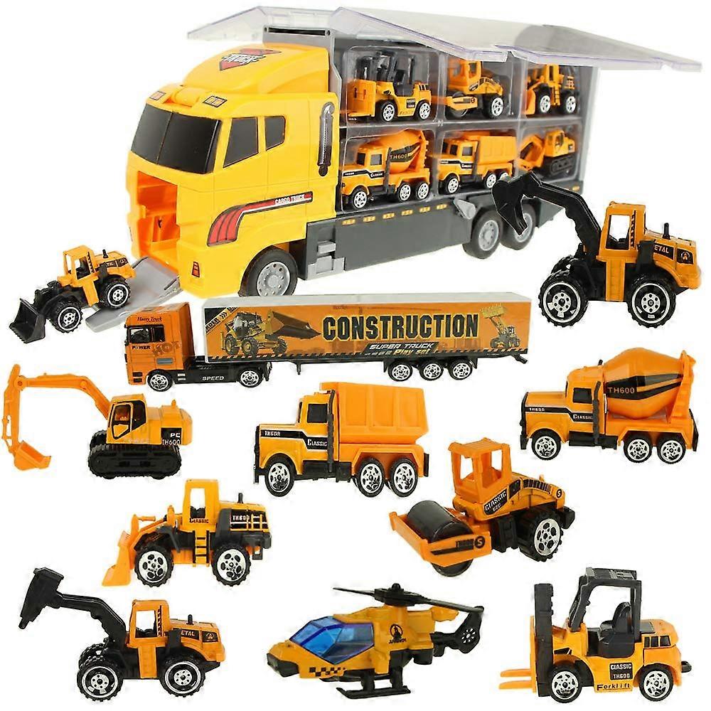 Die-cast construction toy car container transport truck toy truck alloy ...