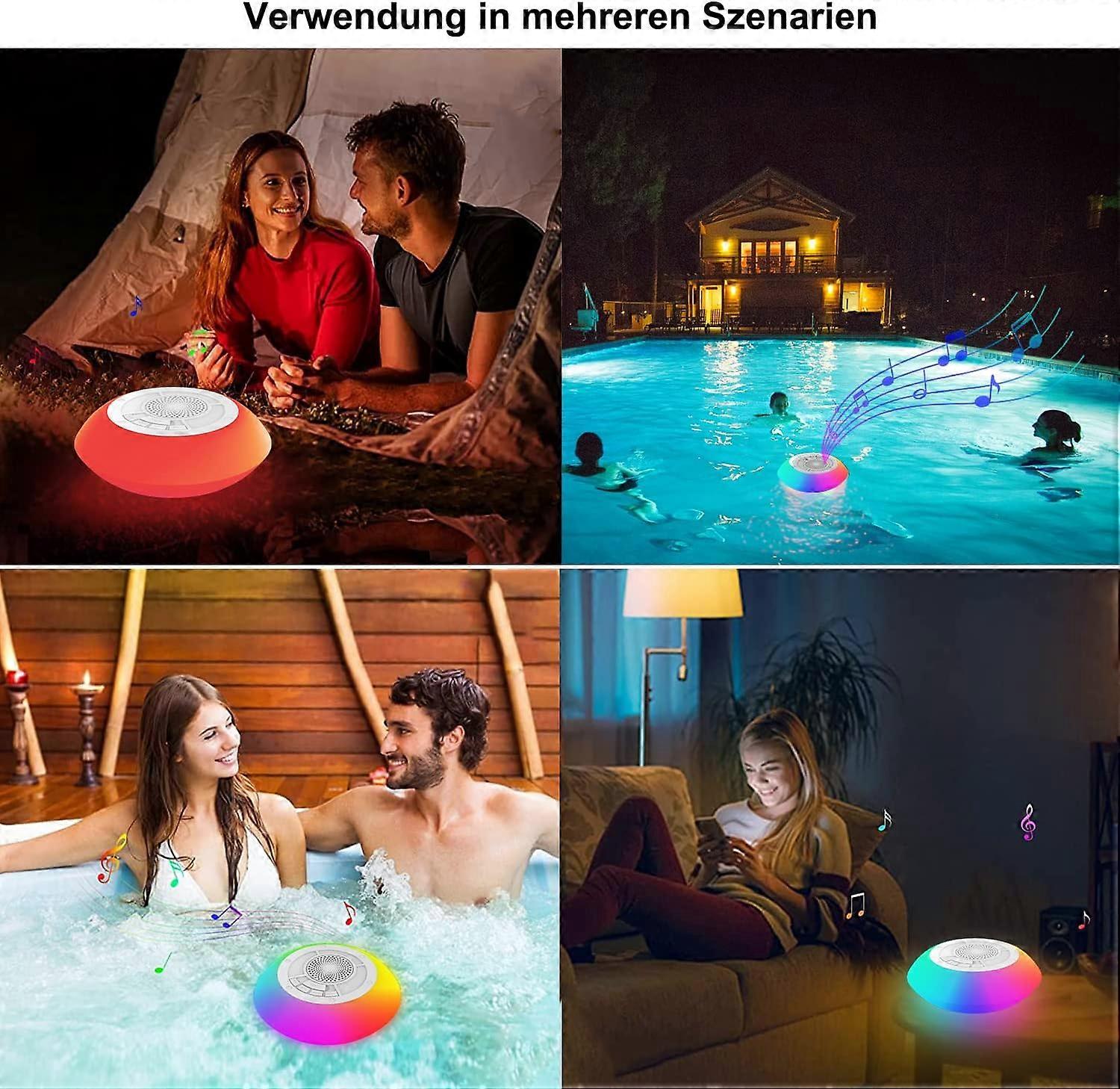 Floating LED Pool Light with Speaker, 8 Light Modes, Waterproof | Fruugo UK
