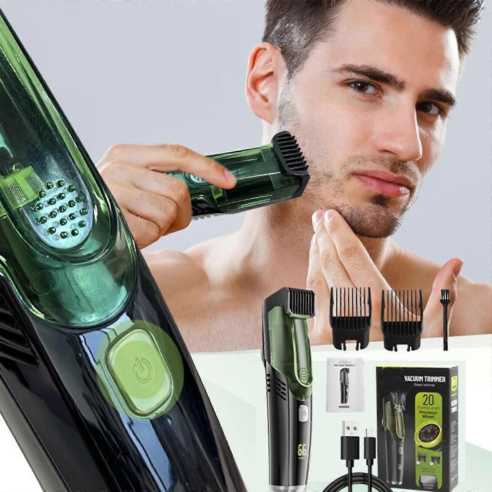 Vacutrim Vacuum Hair Trimmer Rechargeable Shave Cordless Hair Clipper ...
