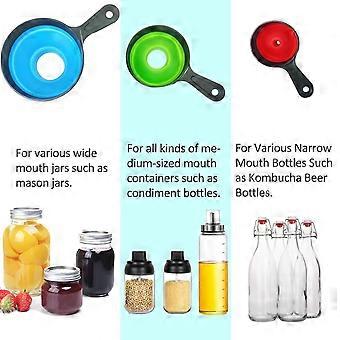 4-pack Wide Mouth Canning Funnel Set: Food Grade Silicone Funnels for Mason Jars and Bottle ...