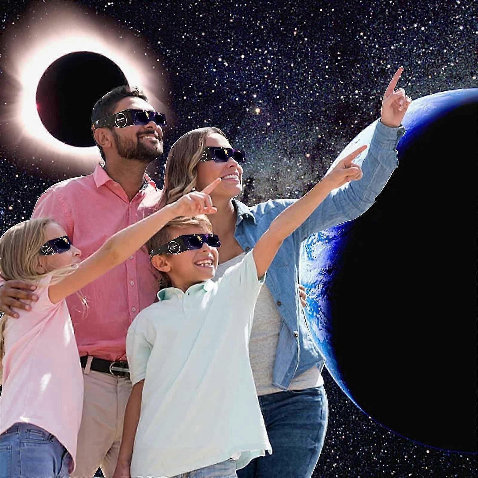 6X Total Solar Eclipse Glasses Portable Safe Shades Glasses Direct Sun ...