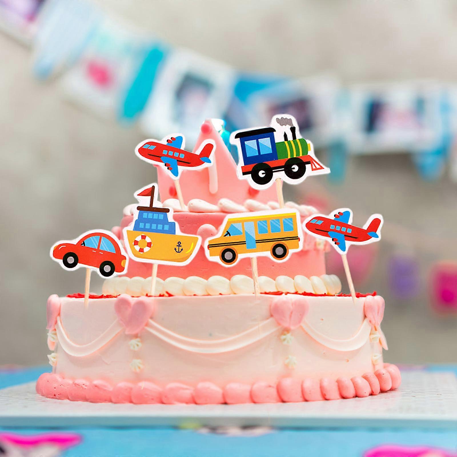 Transportation Party Cake Decorations Supplies, Pre-assembled Cupcake ...