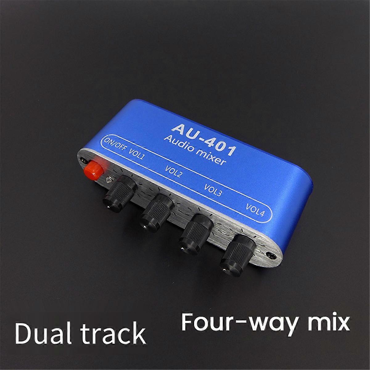 DC 5V-12V AU-401 Stereo Audio Mixer 4 Input 1 Output Individually ...