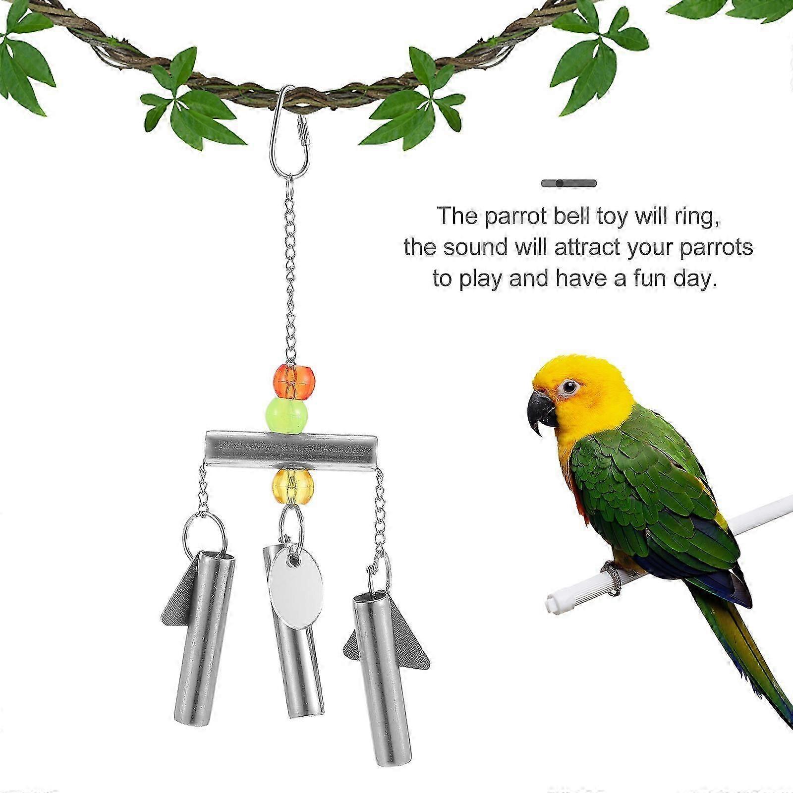 Metal Bell String Toy for Parrot Cockatoo Parakeet Bird Cage Hanging ...
