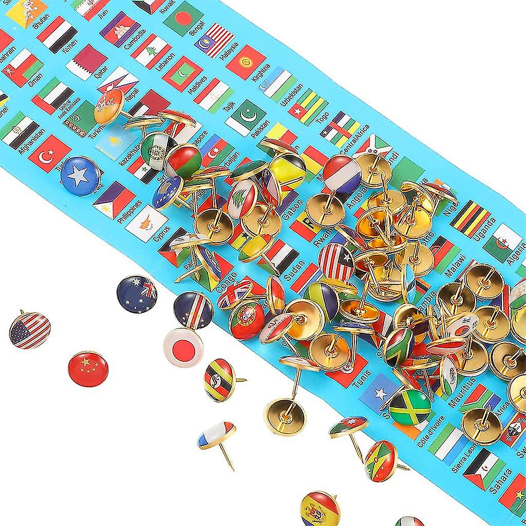 Push Pins National Flag Thumb Tacks Country Map Push Pins For Bulletin ...
