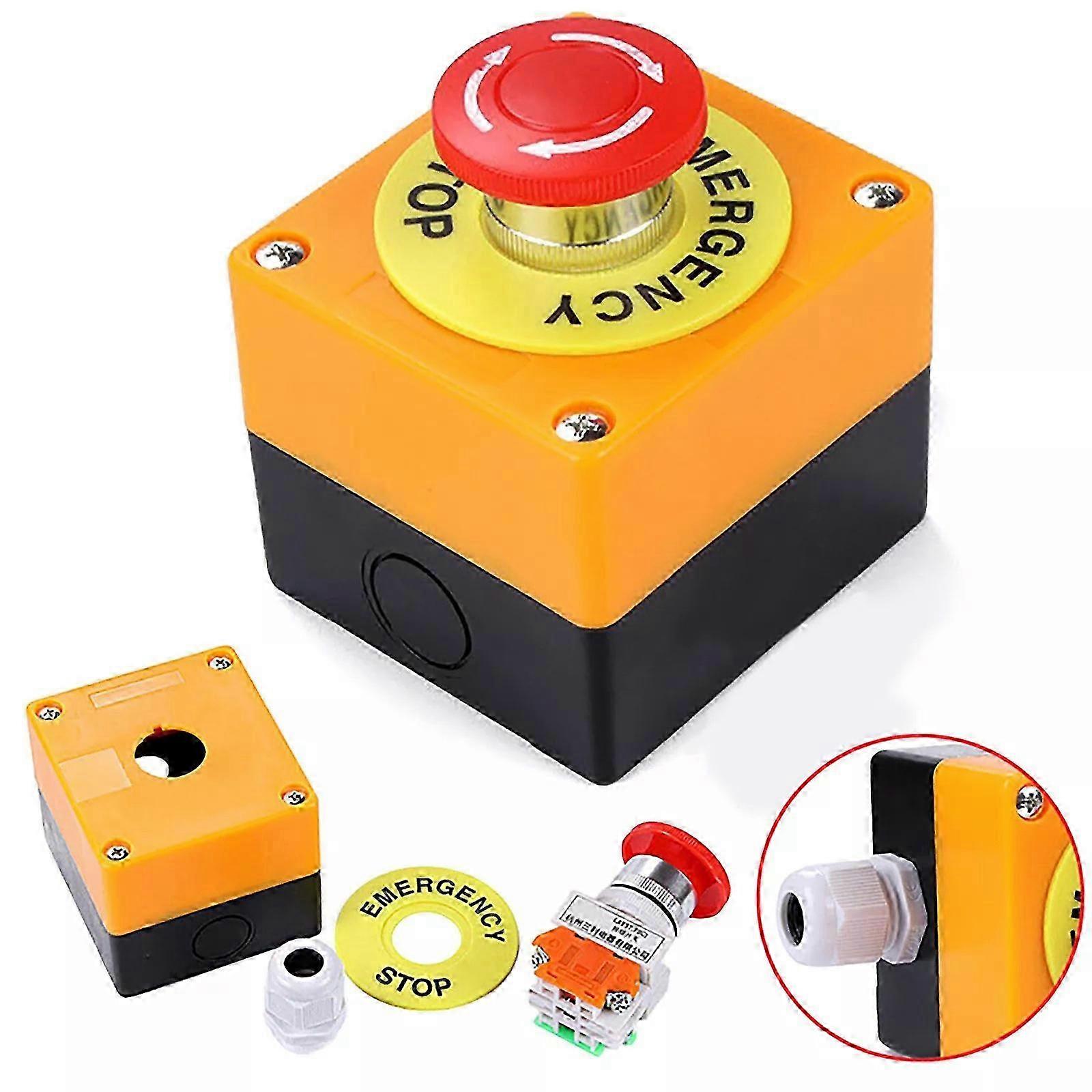 Push Buttons Switch 1NO + 1NC e-stop Push Button Emergency Stop Shut ...