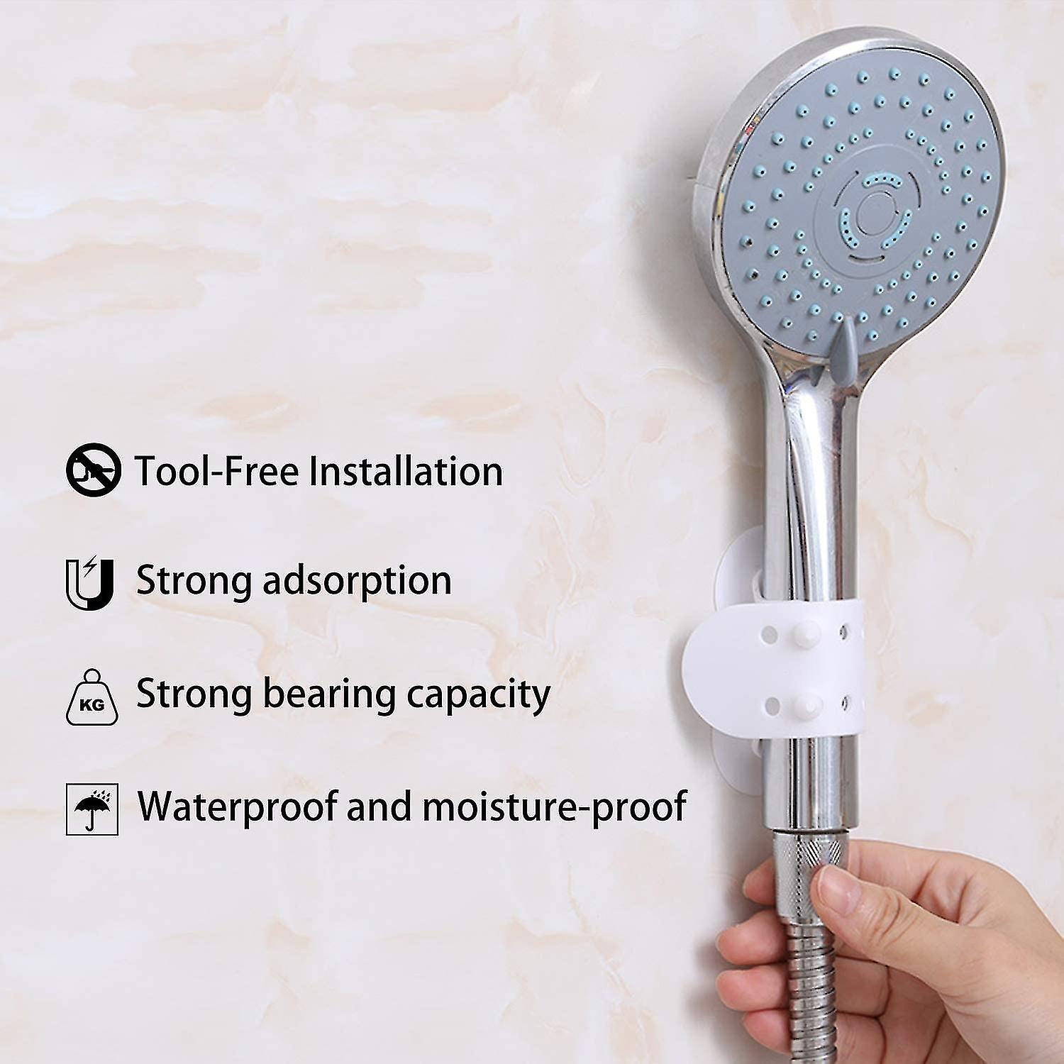 Silicone Suction Two-cup Shower Head Holder Handheld Showerhead Braet ...