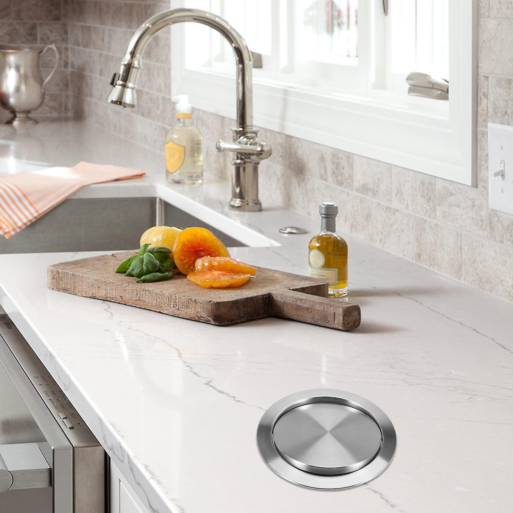 Stainless Steel Garbage Flap Lid Trash Bin Cover Flush Built-in Balance ...