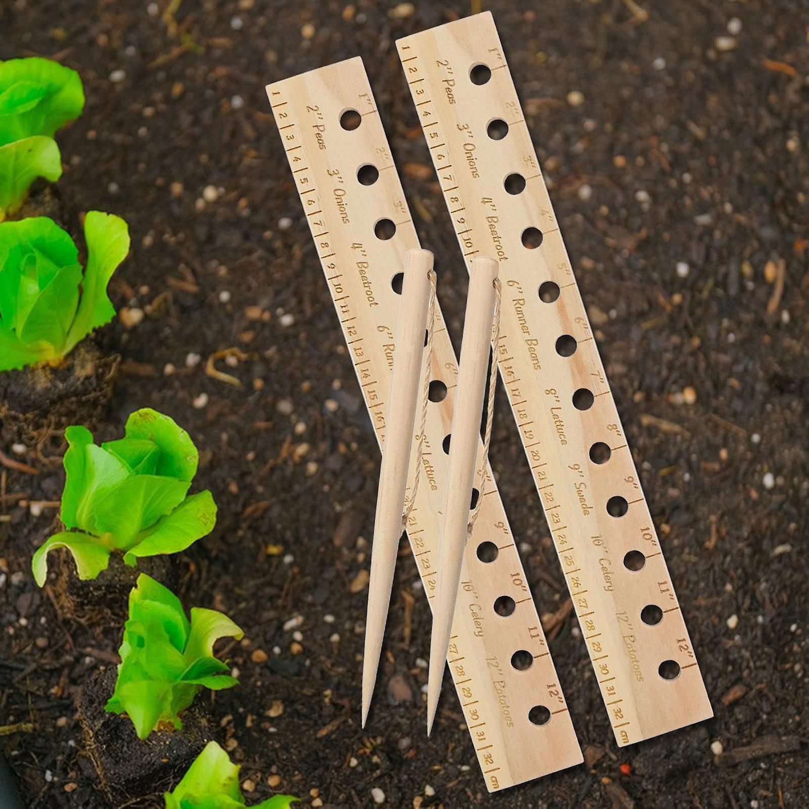 2x Planting Ruler and Dibber Seeding Spacing and Interval Ruler 12 inch ...