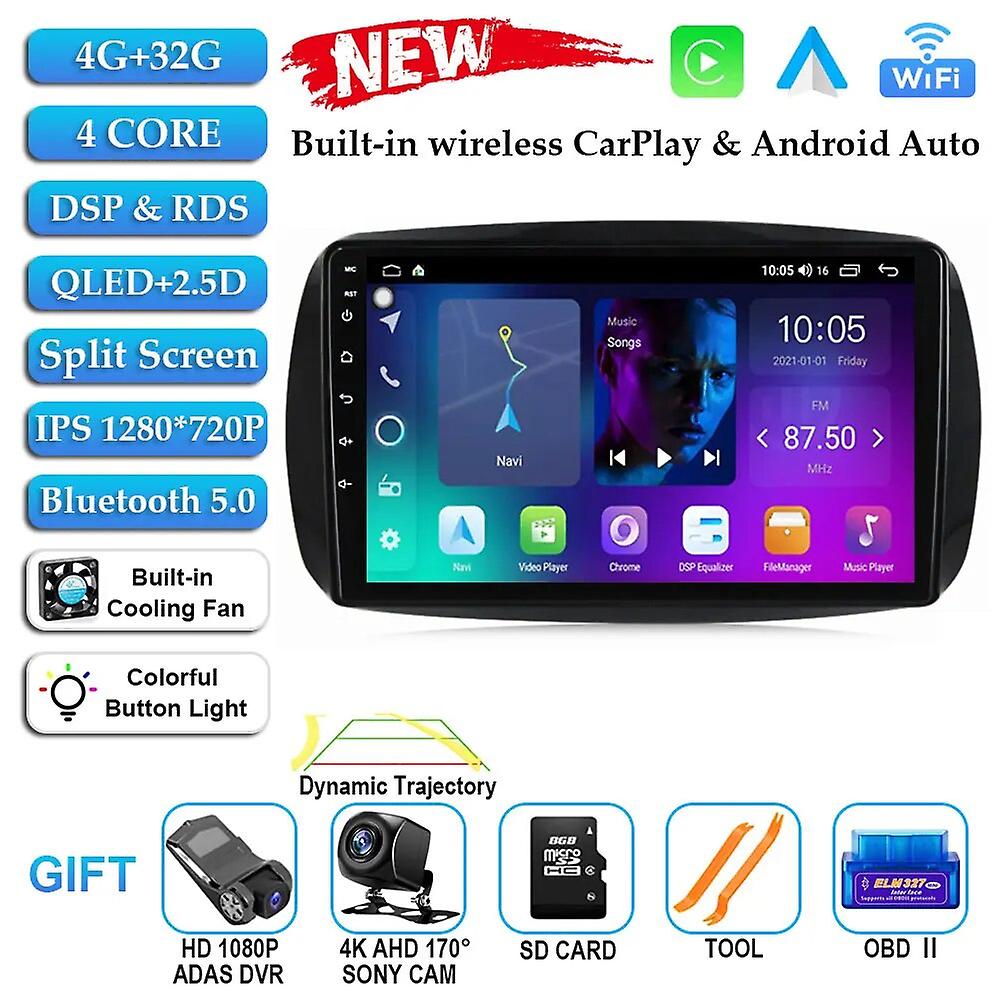 Android 13 Car Radio For Mercedes Smart 453 Fortwo 2014 2015 - 2020 Navigation Gps 2.5d Touch ...