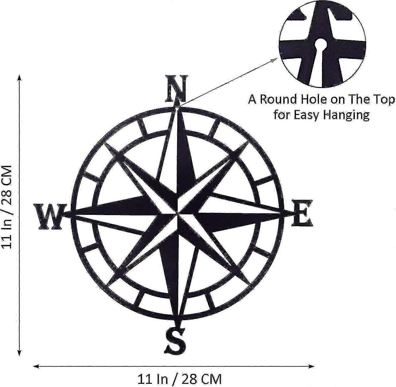 11 Inches Metal Decorative Nautical Compass Wall Decor, Living Room ...