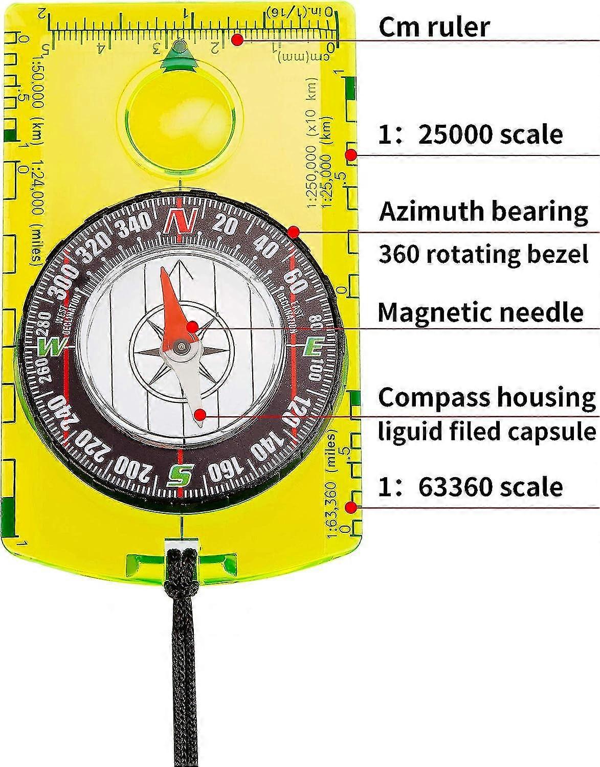 6pcs Navigation Backpack Compass Orientation Hiking Compass Adjustable ...