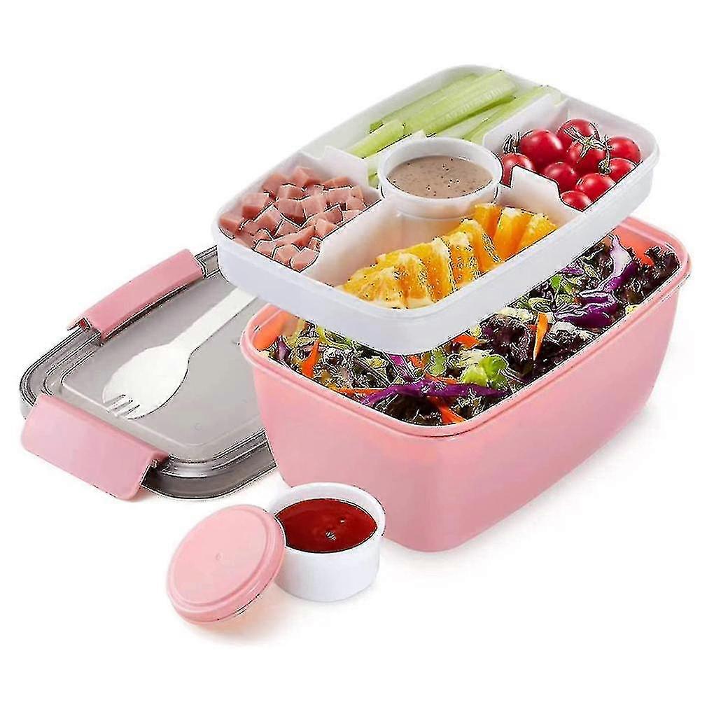 Adult Lunch Box, 2000 Ml, Lunch Box With Compartments, 2-tier Salad Box ...