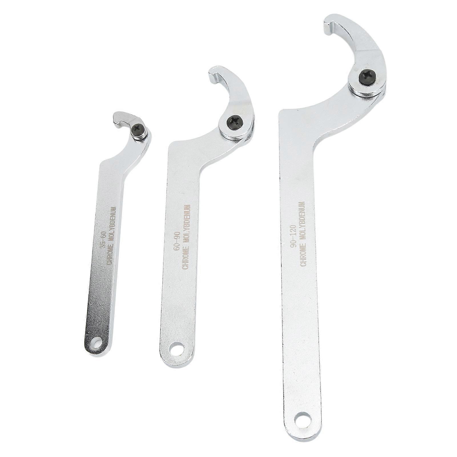 8 Pcs Adjustable Hook Pin Wrench 35?120mm C Hook Round Head Spanner Set ...